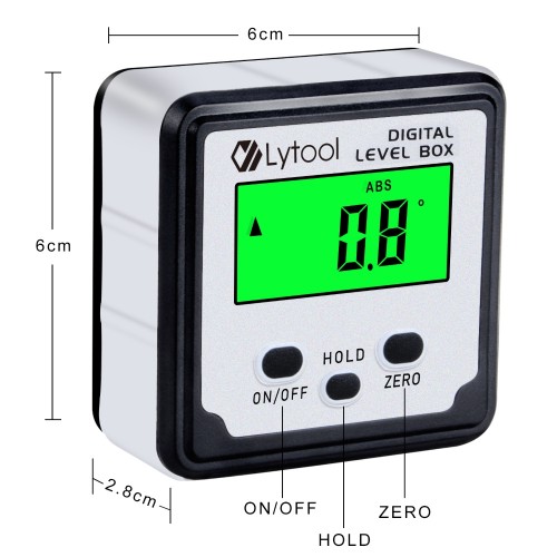 Digital Level Box, Lytool Digital Angle Gauge Magnetic Mini Digital Angle Finder Inclinometer ...