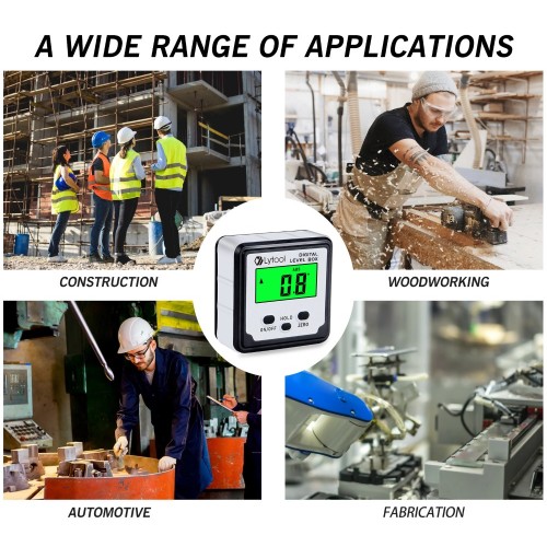 Digital Level Box, Lytool Digital Angle Gauge Magnetic Mini Digital Angle Finder Inclinometer ...