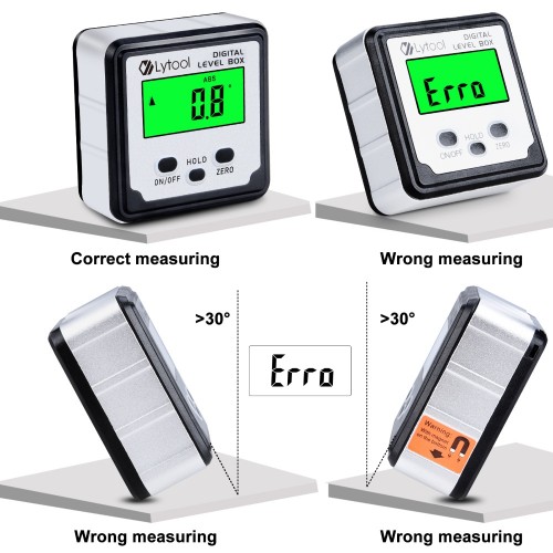 Digital Level Box, Lytool Digital Angle Gauge Magnetic Mini Digital Angle Finder Inclinometer ...